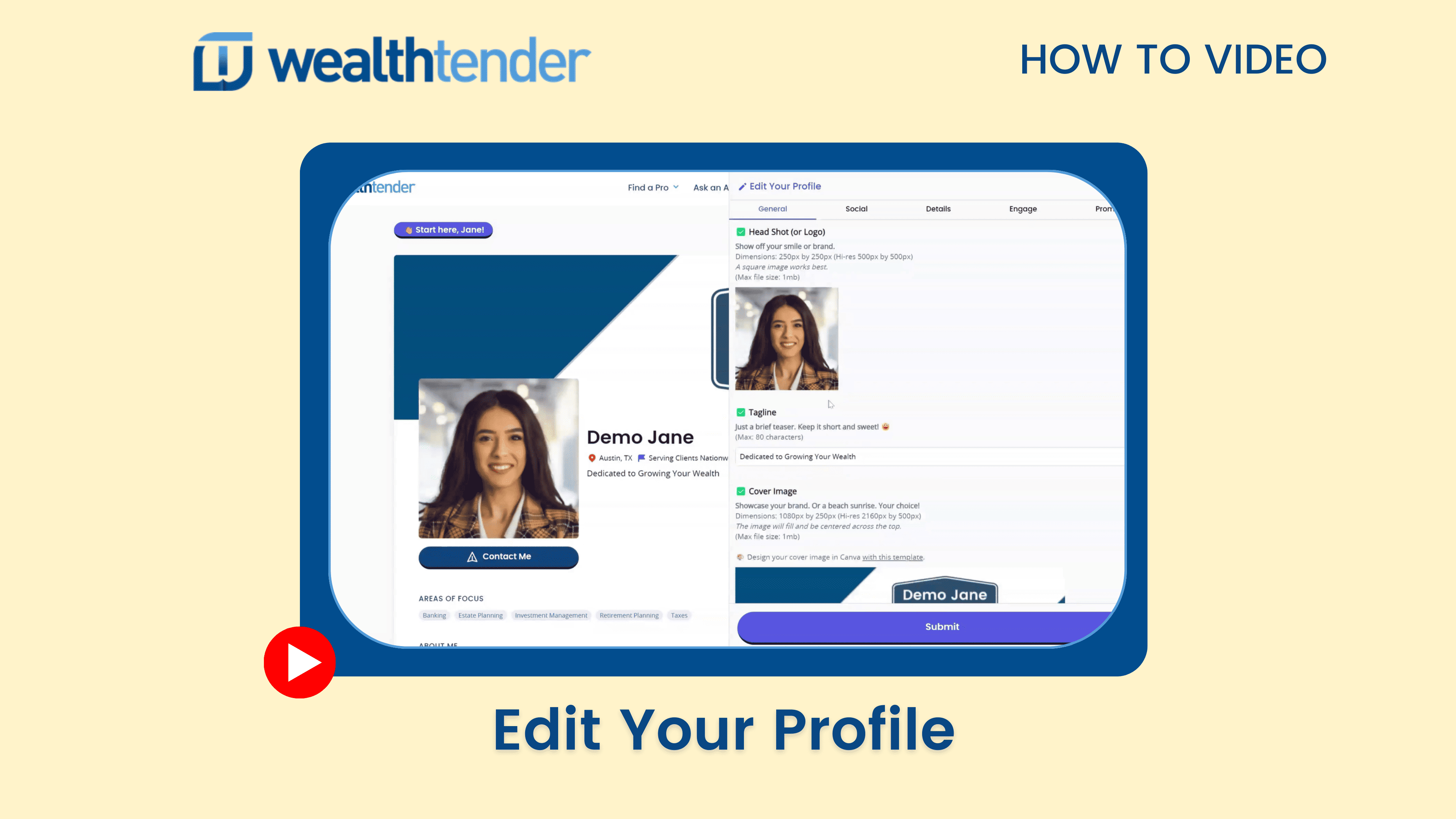 How To Videos: Edit Your Profile | Wealthtender
